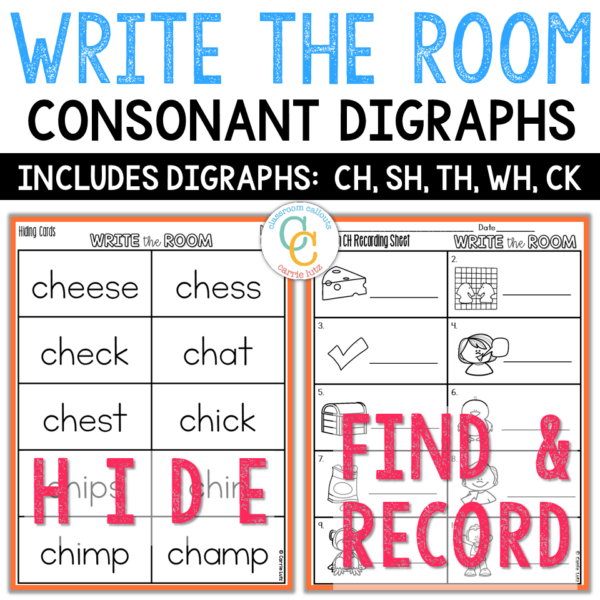 1st Grade Consonant Digraphs Write the Room Phonics Activities ...