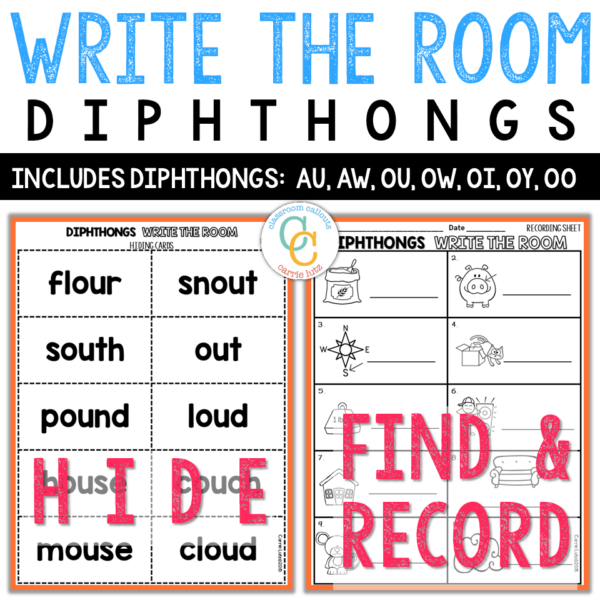 1st Grade Diphthongs Write the Room Phonics Activities - Teaching Ideas ...
