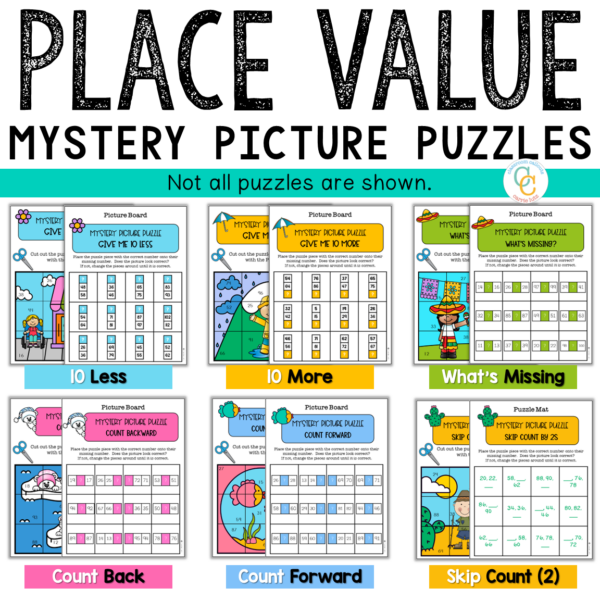 Number Patterns Mystery Picture Puzzles for 1st Grade Math Centers ...
