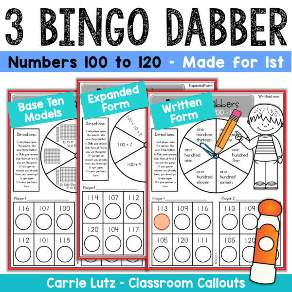 Place Value Games 1st Grade | 100 to 120 - Teaching Ideas Made Easy