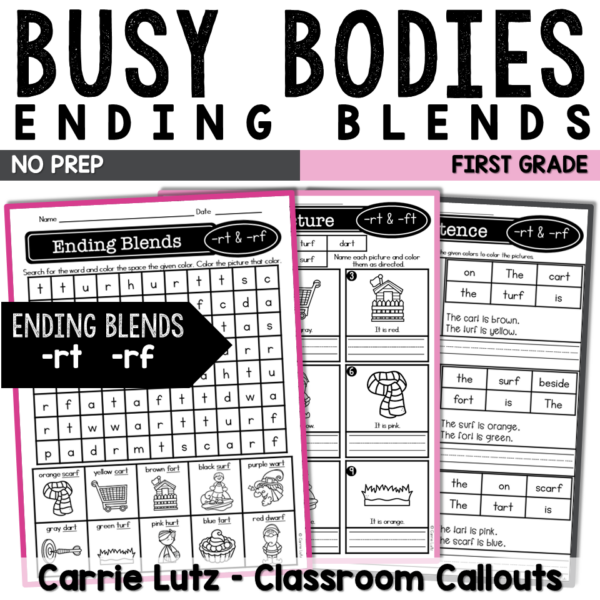 1st Grade Ending Blends No Prep Phonics Worksheets - Teaching Ideas ...