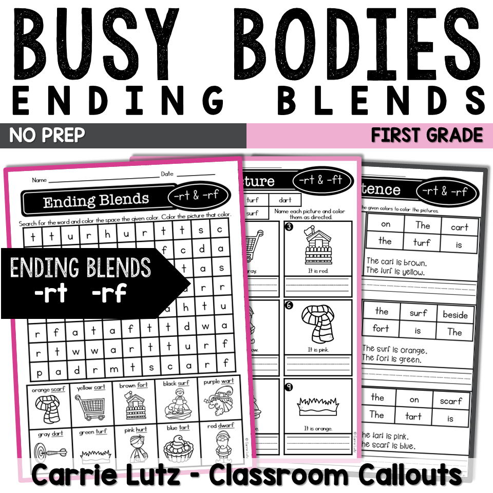 1st Grade Ending Blends No Prep Phonics Worksheets - Teaching Ideas ...