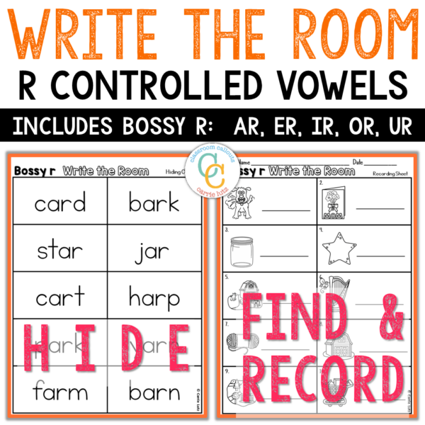 1st Grade Bossy R Write the Room Phonics Activity - Teaching Ideas Made ...