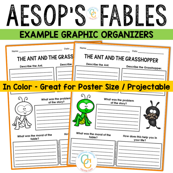 Aesop’s Fables Worksheets 1st 2nd Grade | Graphic Organizers - Teaching ...