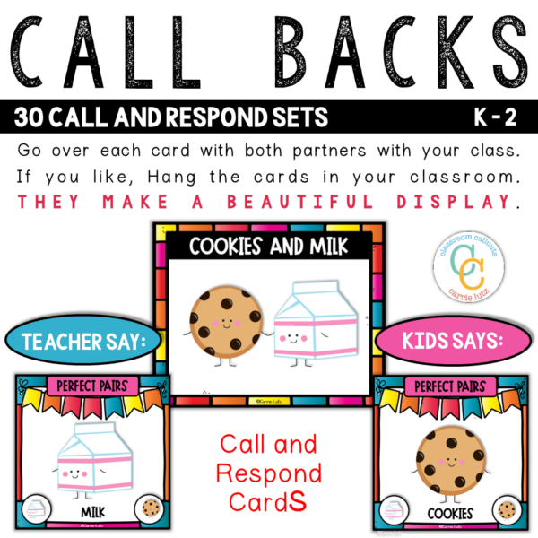 Partner Cards and Callbacks K-2 Partner Picking Cards - Teaching Ideas ...