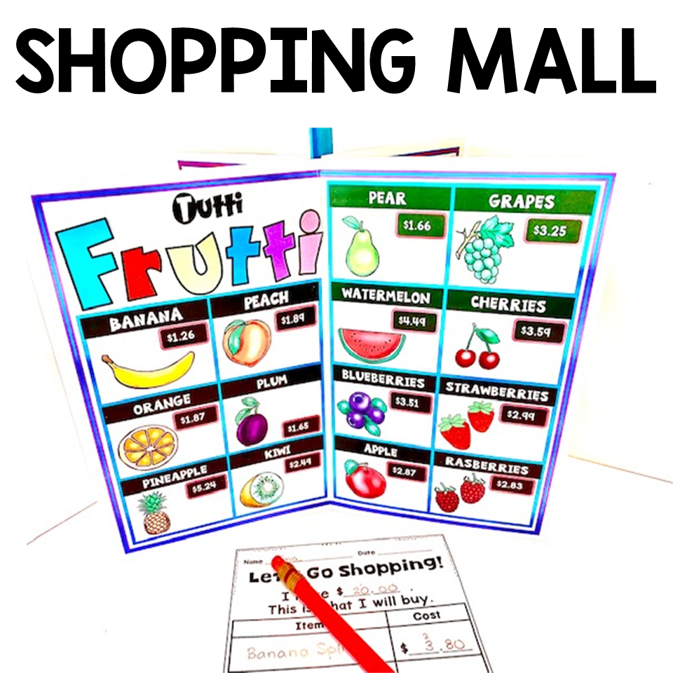 Shopping Mall Money Centers 2nd 3rd Grade - Teaching Ideas Made Easy