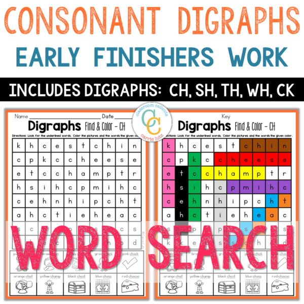 1st Grade Consonant Digraphs Write the Room Phonics Activities ...
