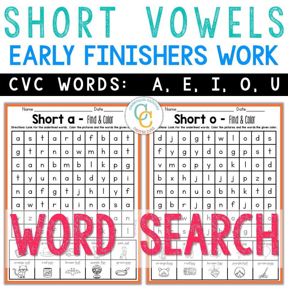 1st Grade Short Vowels Write the Room Phonics Activities - Teaching ...