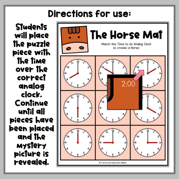 Telling Time Mystery Picture Puzzles 1st Grade - Teaching Ideas Made Easy