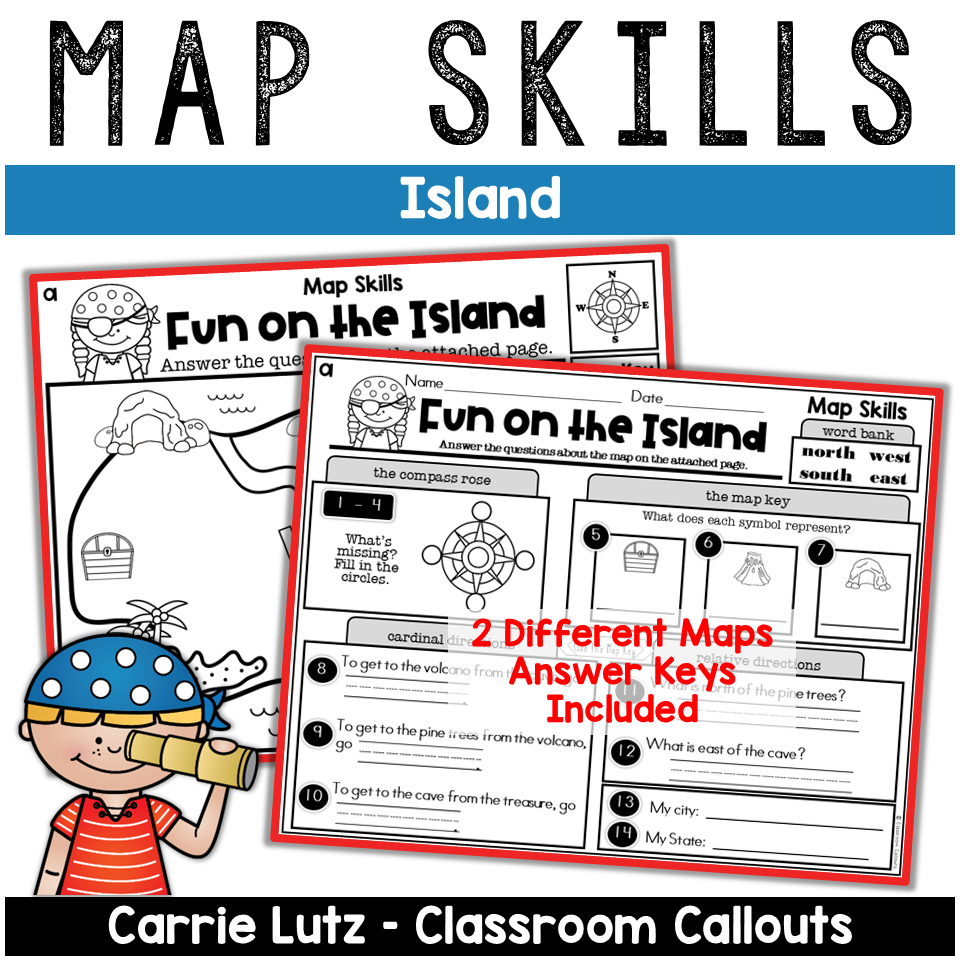 First Grade Map Skills Worksheets No Prep - Teaching Ideas Made Easy