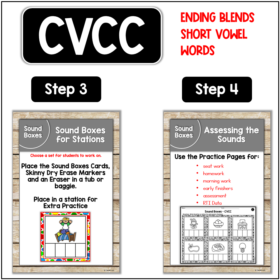CVCC CCVC Sound Boxes K-2 - Teaching Ideas Made Easy