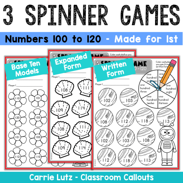 Place Value Games 1st Grade | 100 to 120 - Teaching Ideas Made Easy