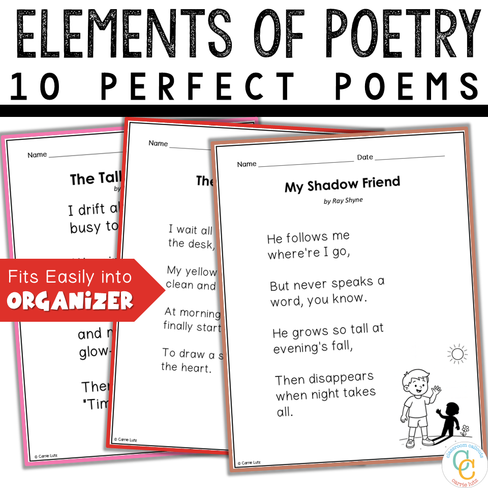 1st Grade Elements of Poetry Graphic Organizers Poems - Teaching Ideas ...