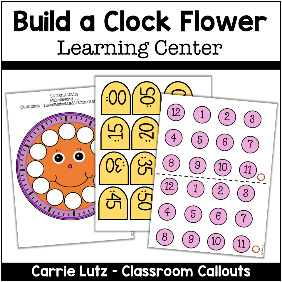 1st Grade Telling Time Hour and Half Hour Spring Activities - Teaching ...
