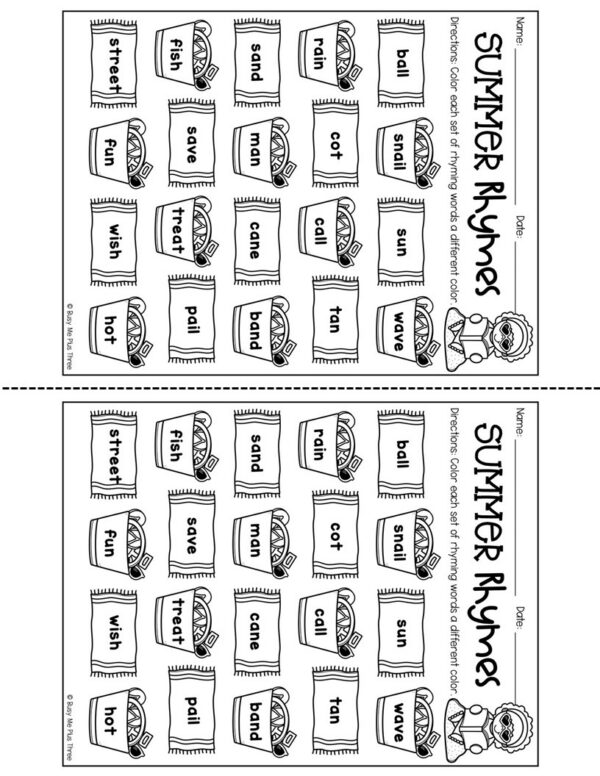 1st Grade Summer ELA Review No Prep Printables - Teaching Ideas Made Easy