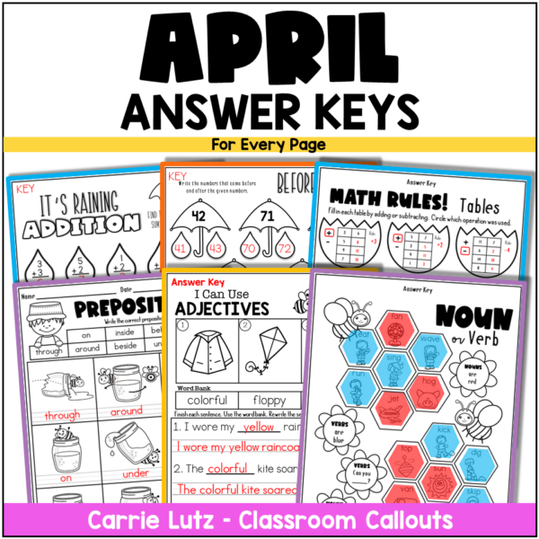 April Math and Literacy 1st Grade | No Prep Packet - Teaching Ideas ...