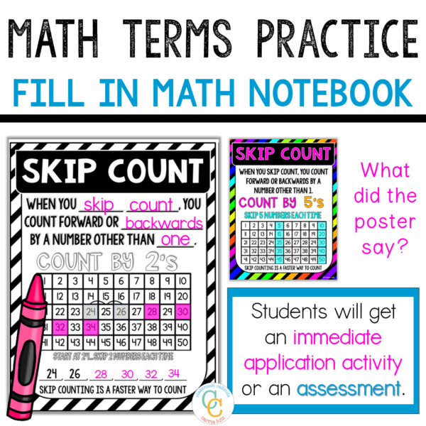 1st Grade Math Vocabulary Posters Interactive Notebook - Teaching Ideas ...