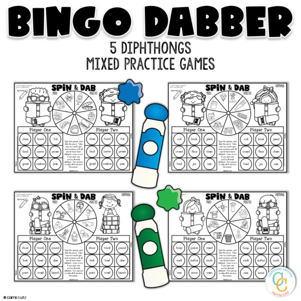 K-2 Diphthongs Vowel Teams Bingo Dabber Games - Teaching Ideas Made Easy