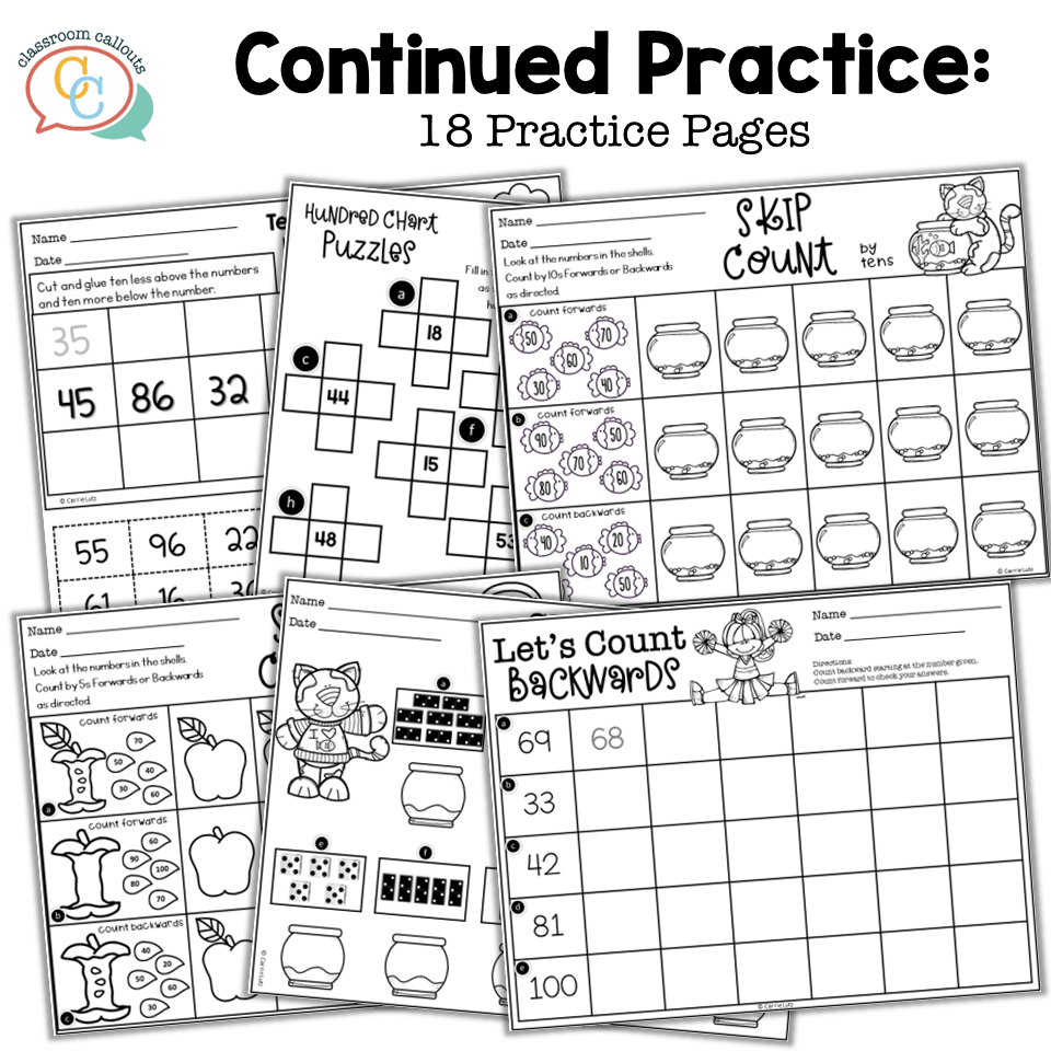 1st Grade Number Patterns Task Cards and Worksheets - Teaching Ideas ...