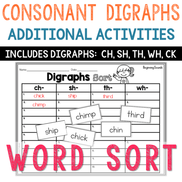 1st Grade Consonant Digraphs Write the Room Phonics Activities ...