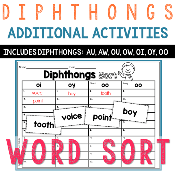 1st Grade Diphthongs Write the Room Phonics Activities - Teaching Ideas ...