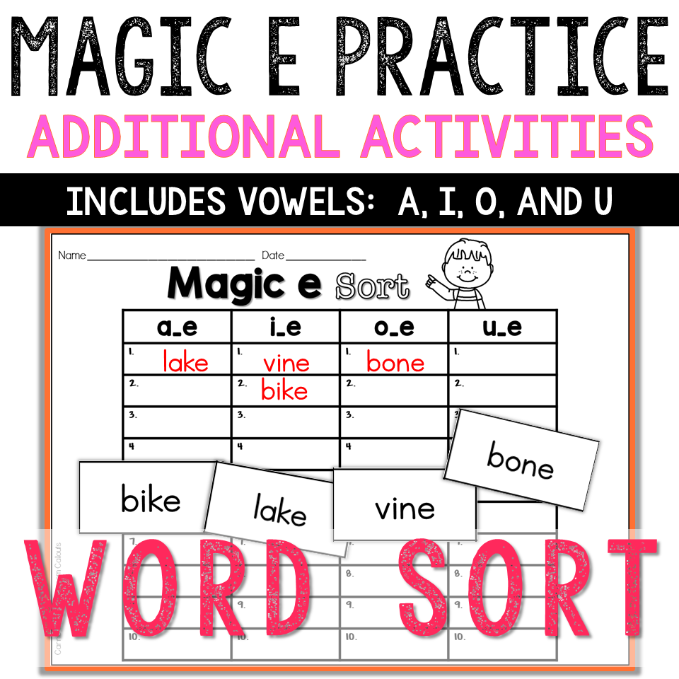 Magic E Write the Room | CVCe Phonics Centers - Teaching Ideas Made Easy