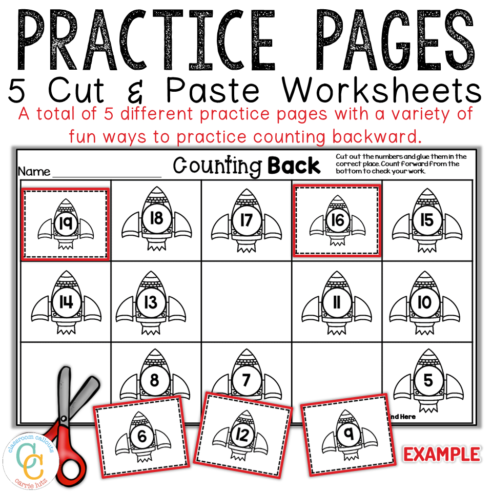 Counting Backwards Worksheets | K-1 Math Centers - Teaching Ideas Made Easy