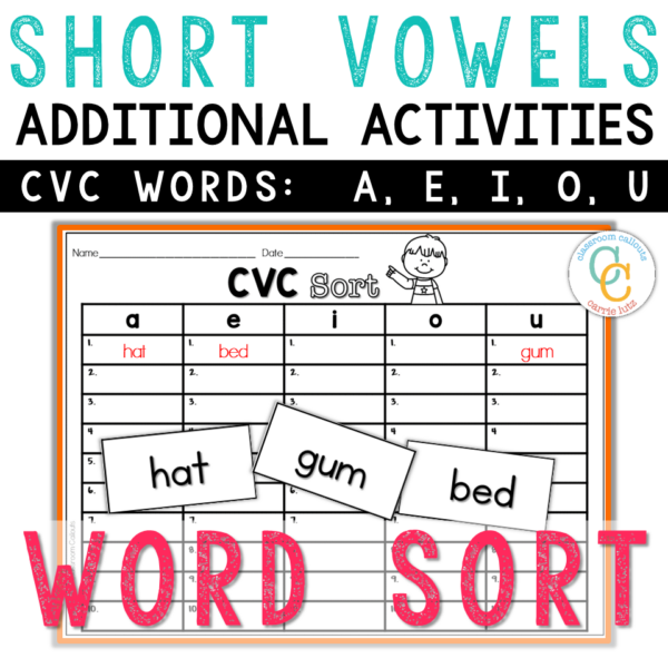 1st Grade Short Vowels Write the Room Phonics Activities - Teaching ...