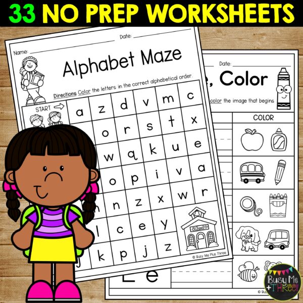 Kindergarten ELA Review No Prep Back to School - Teaching Ideas Made Easy