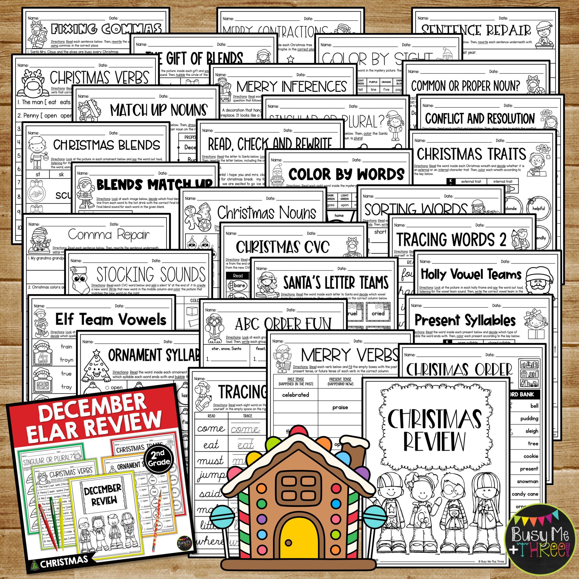 2nd Grade Christmas ELA Review No Prep Worksheets - Teaching Ideas Made ...