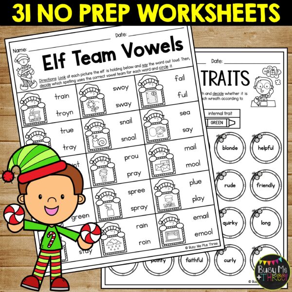 2nd Grade Christmas ELA Review No Prep Worksheets - Teaching Ideas Made ...