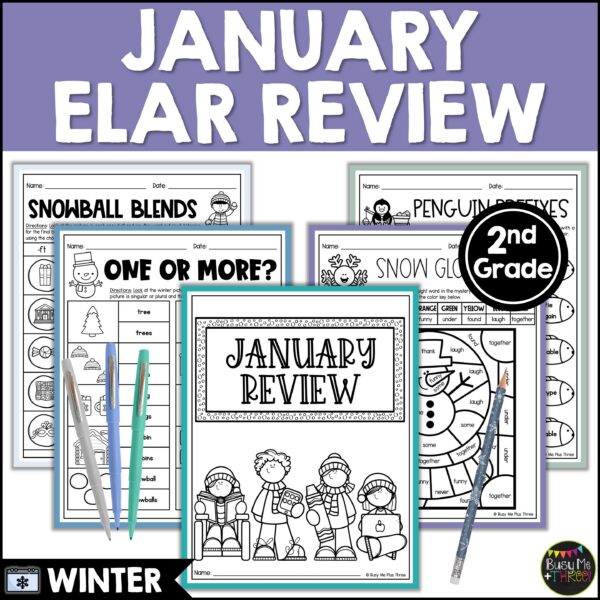 2nd Grade Winter No Prep ELA Printables - Teaching Ideas Made Easy