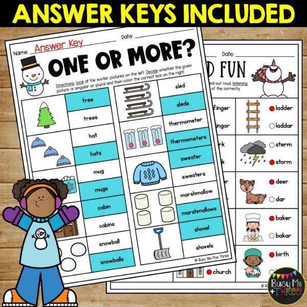 2nd Grade Winter No Prep ELA Printables - Teaching Ideas Made Easy