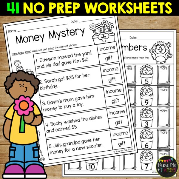 Kindergarten Spring Math No Prep April Worksheets - Teaching Ideas Made ...