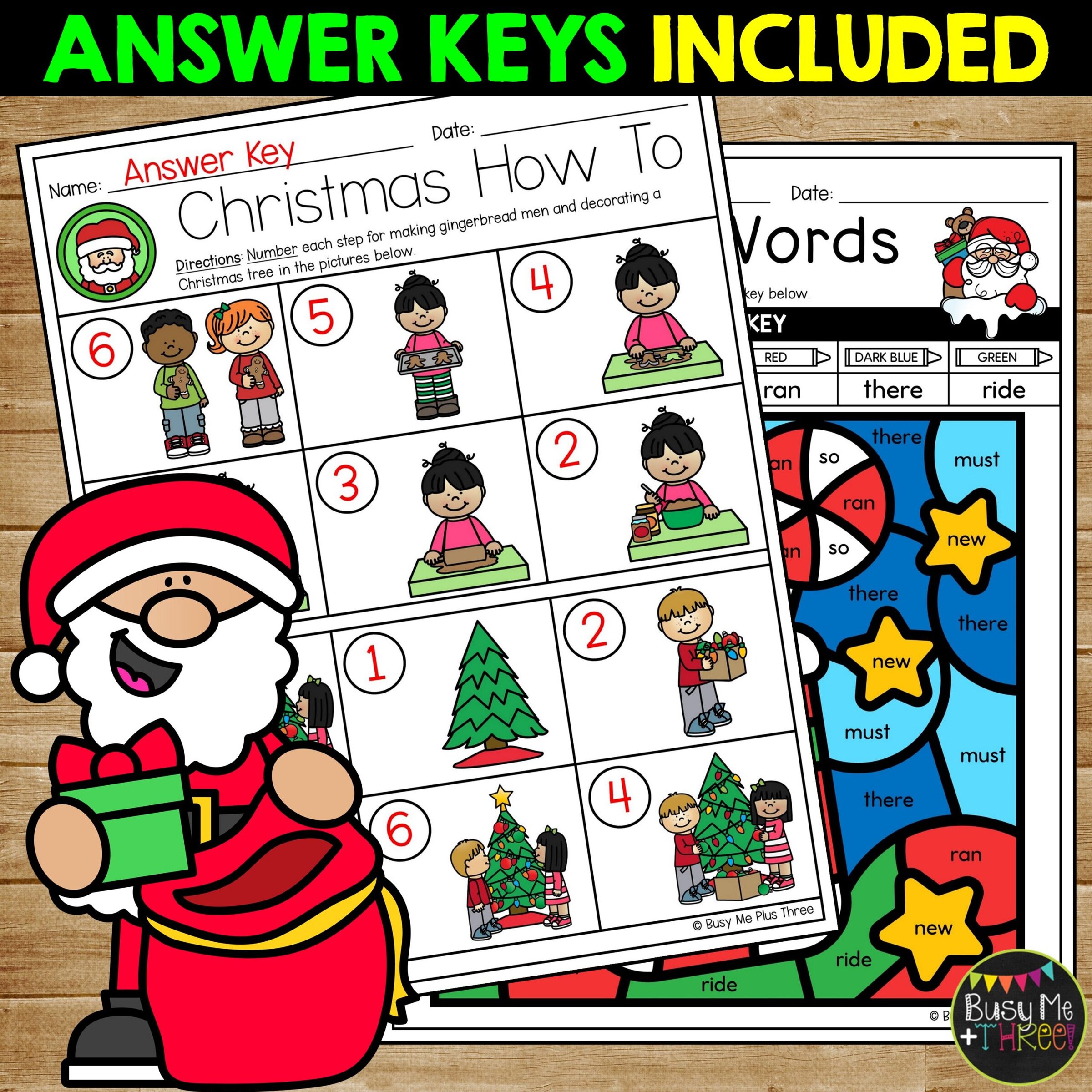 Kindergarten Christmas ELA Review No Prep Printables December ...