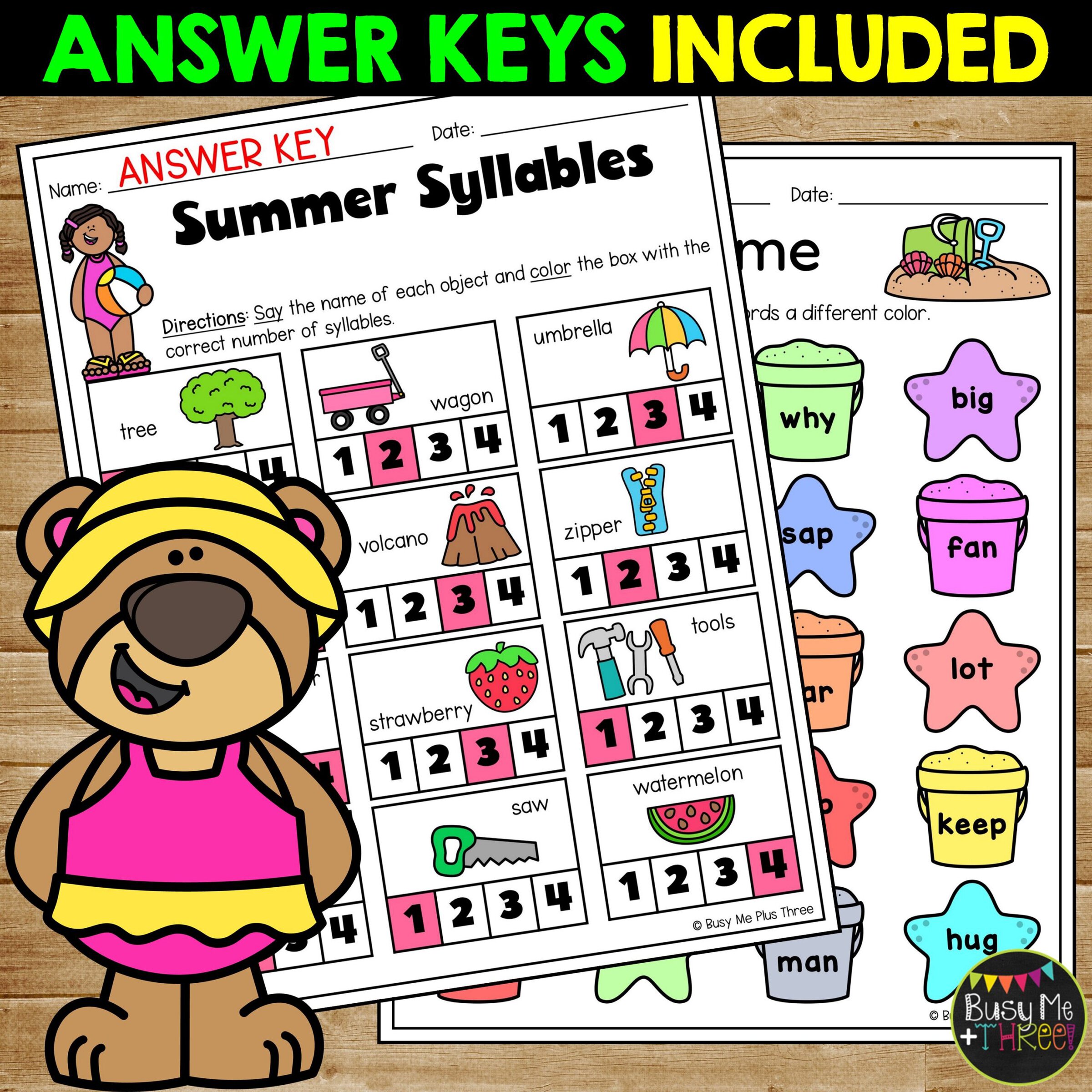 Kindergarten ELA Summer Review No Prep Worksheets - Teaching Ideas Made ...