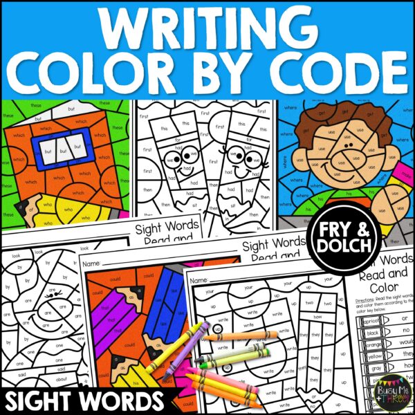 Sight Words Color by Code Worksheets K–2 Writing - Teaching Ideas Made Easy