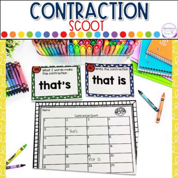 Contractions Scoot Game | Task Cards Grammar Activity - Teaching Ideas ...