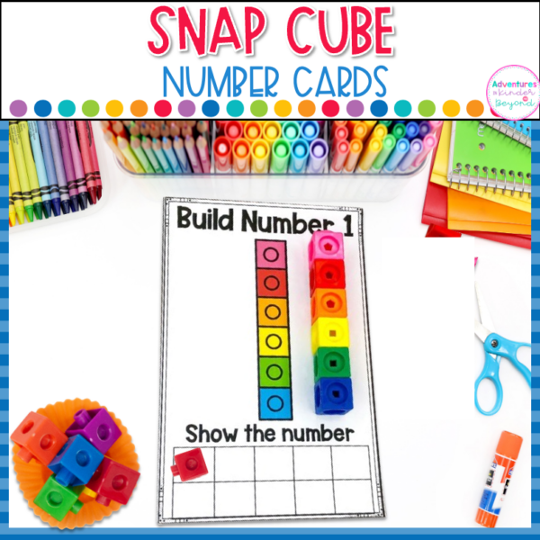 Number Cards 1-20 with Snap Cubes | Kindergarten Math Centers ...