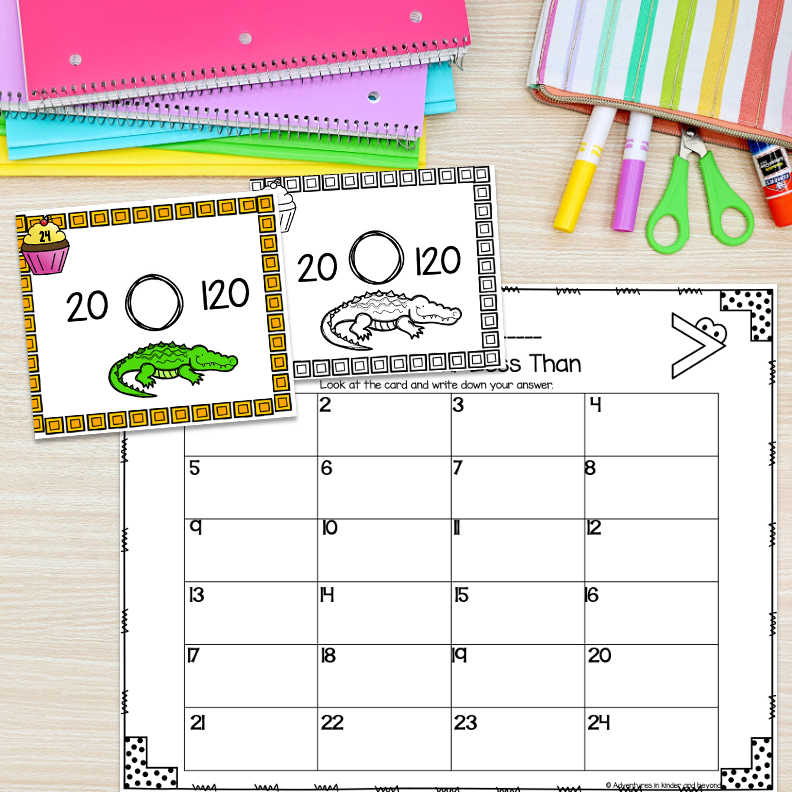 Greater Than Less Than Task Cards | Alligator Math Center - Teaching ...