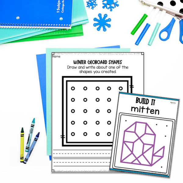 Winter Geoboard Task Cards | Fine Motor Activities & Shapes Math Center ...