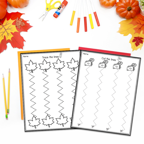 Fall Tracing Worksheets | Cutting and Fine Motor Practice - Teaching ...