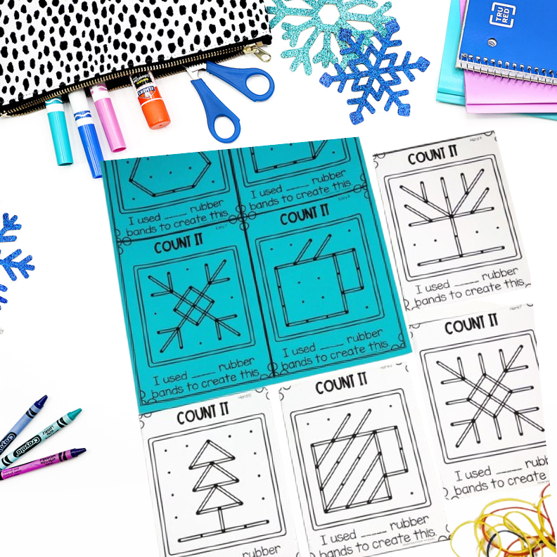 Winter Geoboard Task Cards | Fine Motor Activities & Shapes Math Center ...