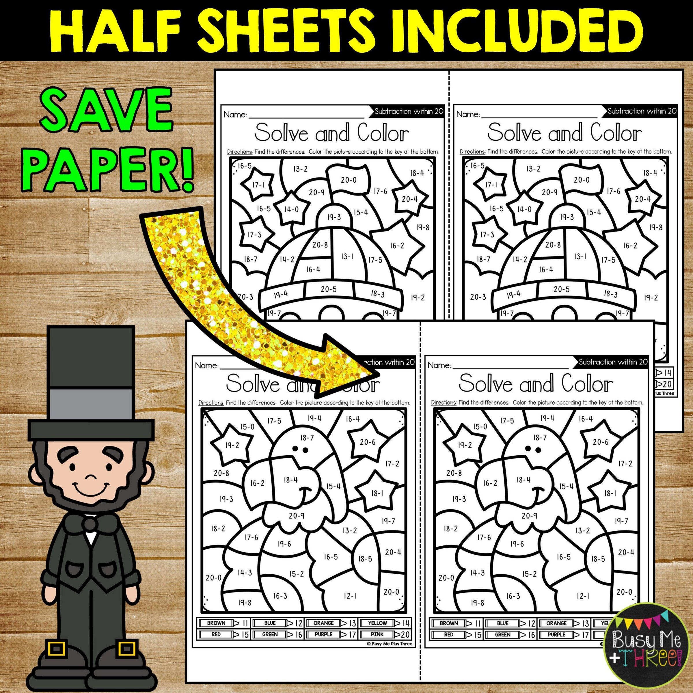Presidents Day Color by Number to 20 Math 1st 2nd Grade - Teaching ...