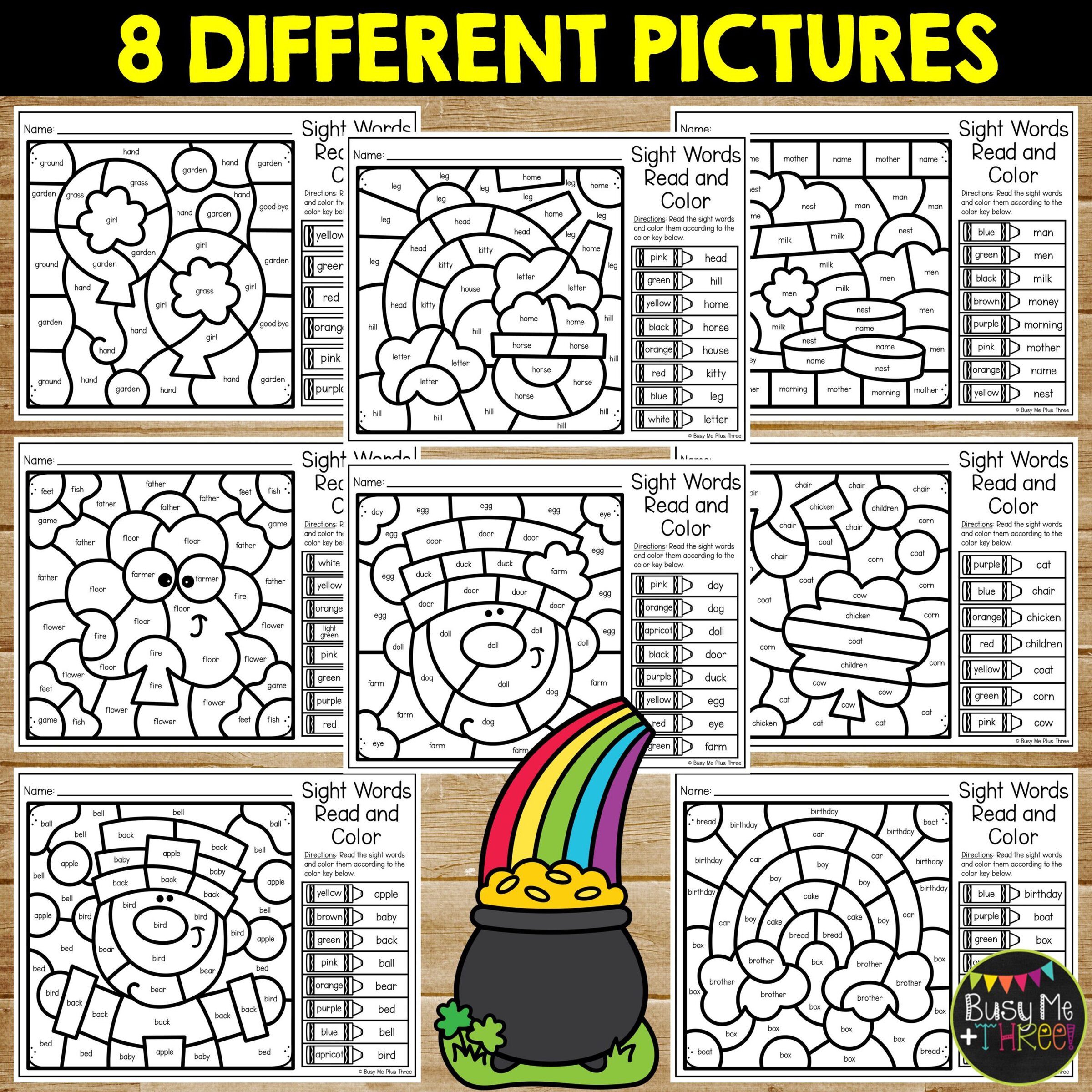 St. Patrick's Day Color by Code Noun Sight Words - Teaching Ideas Made Easy
