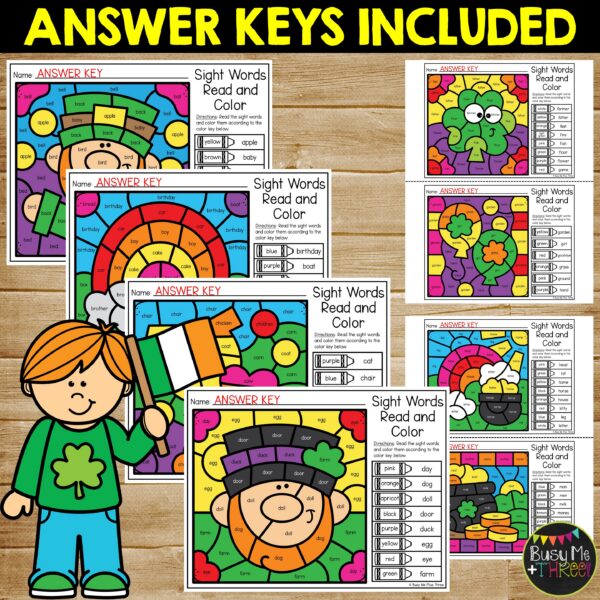 St. Patrick's Day Color by Code Noun Sight Words - Teaching Ideas Made Easy