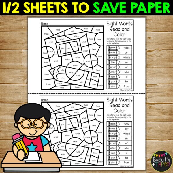 Sight Words Color by Code Worksheets K–2 Writing - Teaching Ideas Made Easy