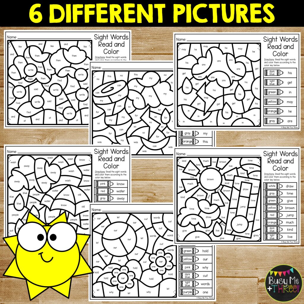 Weather Color by Code Sight Words Fry Dolch Activities - Teaching Ideas ...