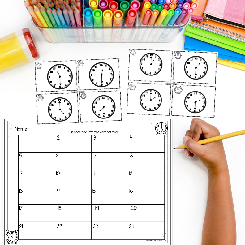Telling Time to the Hour and Half Hour | Scoot Activity - Teaching ...
